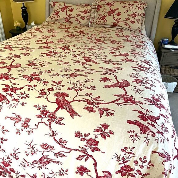 Bedding | Redtoilebirdprintcottoncomforterwithtwoshams | Poshmark